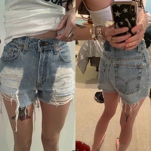 LF | Shorts | Lf Vintage Levis With Rhinestones | Poshmark